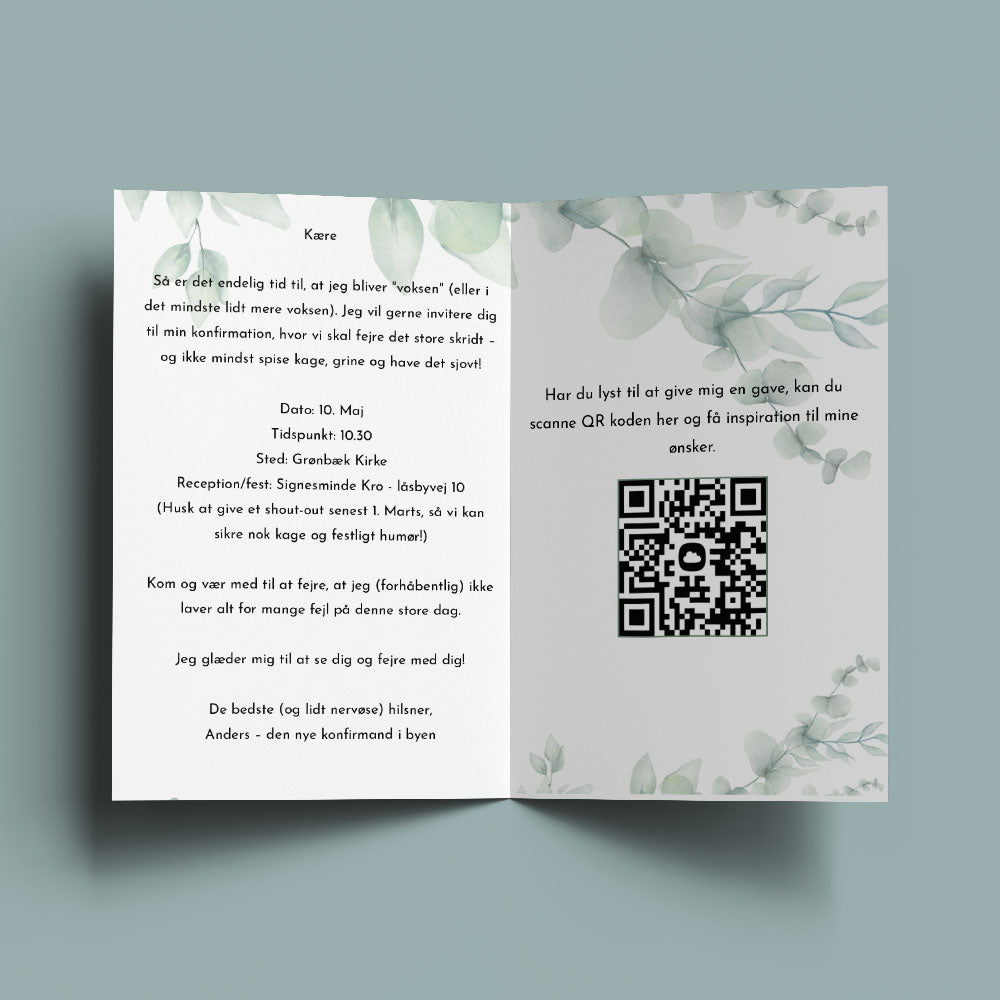 Indbydelse til konfirmation - Design 2